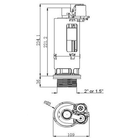 MacDee/Wirquin Dual Flush Pneumatic Valve -Kingsway Plumbing